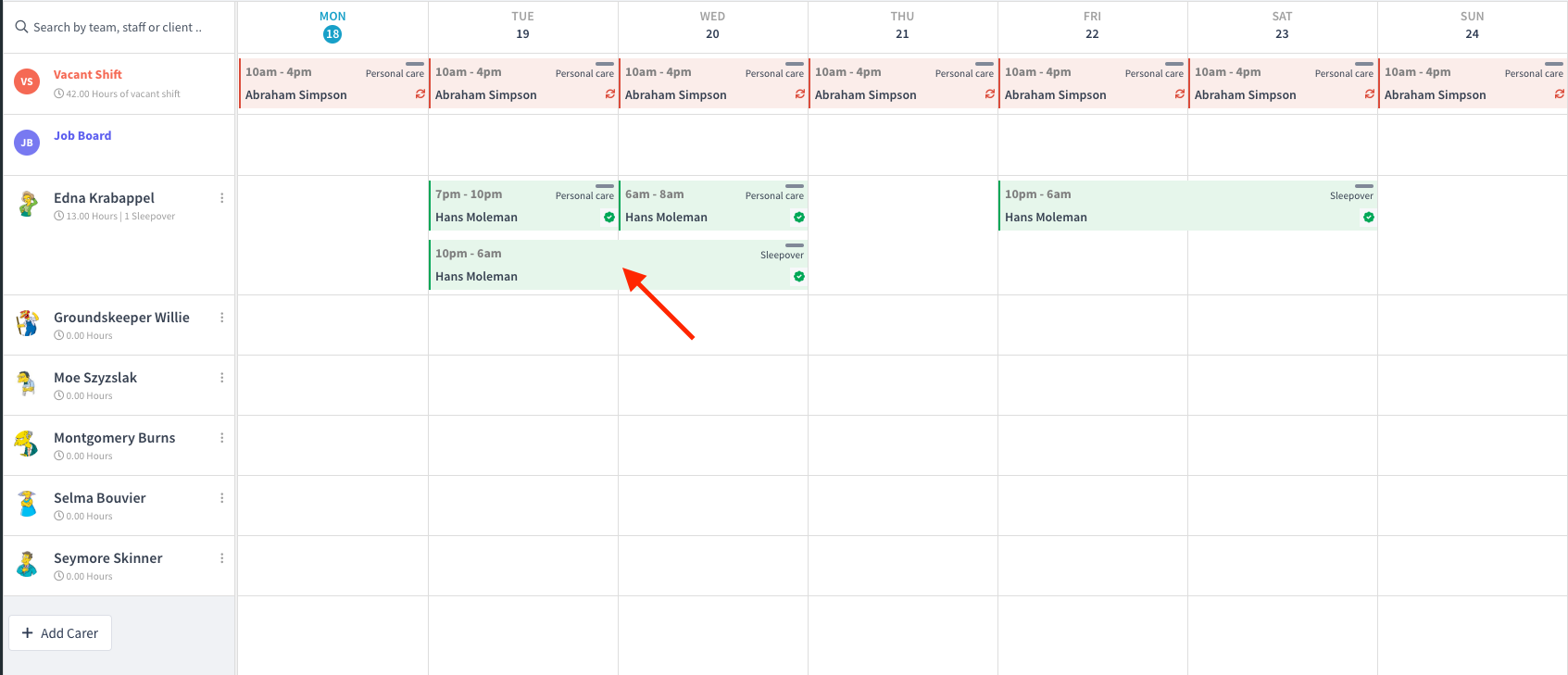 How do I record common SCHADS timesheet scenarios in ShiftCare